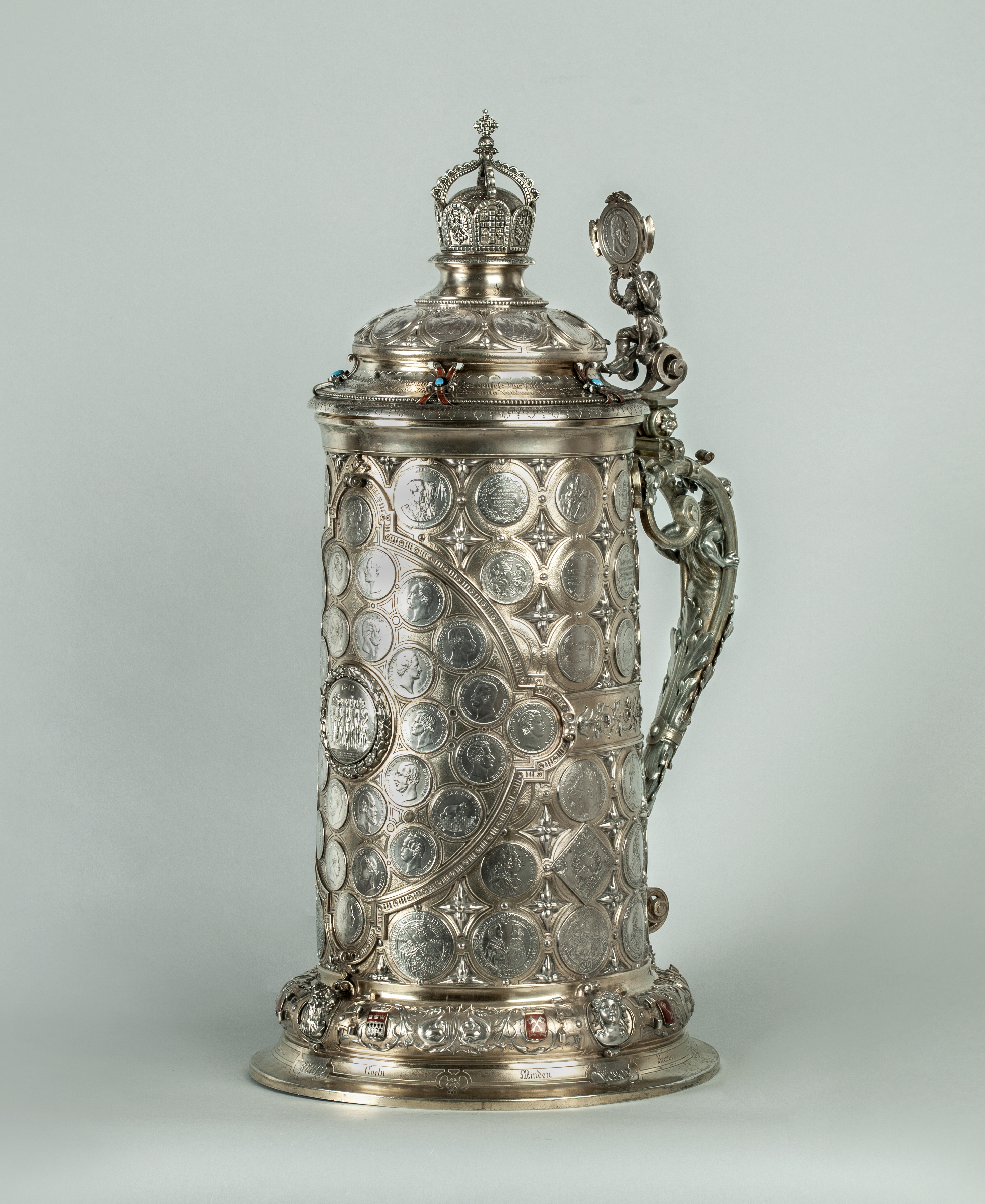 Gebrüder Friedlander, German parcel-gilt and polychrome enamel Coin-set ...